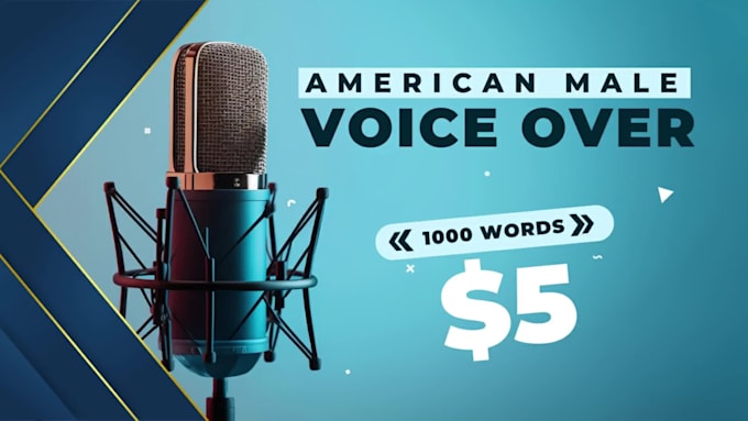 Record a professional american male voice over in english by ...