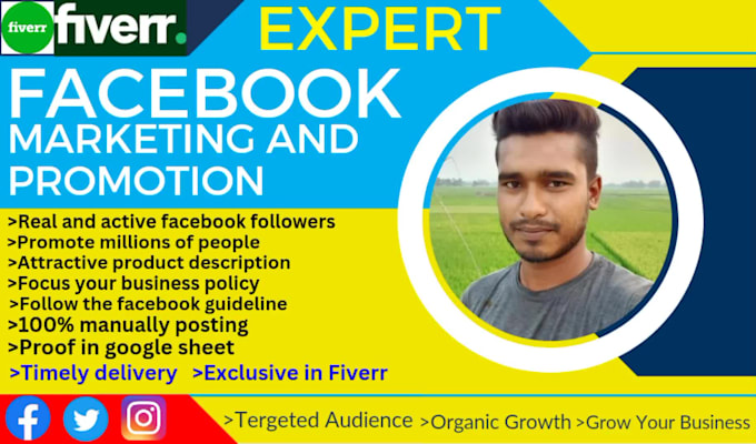 Do successful facebook marketing and promotion 10m by Mdrazusheakh | Fiverr