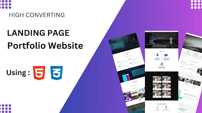 Create responsive html, css landing page or portfolio page by Tarek223 | Fiverr
