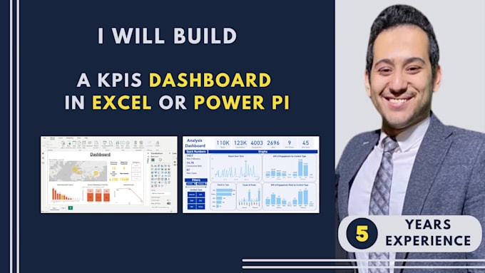 Build a kpis dashboard in excel or power bi by Youssefm2016 | Fiverr