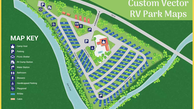 Create a custom vector map, rv park, campground, or site map in ...