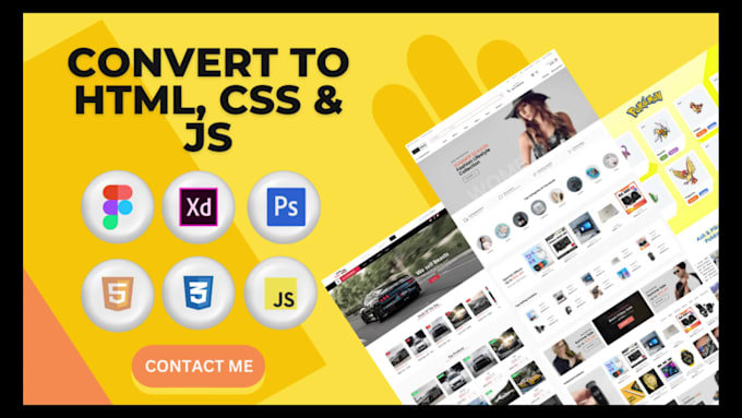 Convert figma to html, adobe xd to html css, psd to html responsive ...