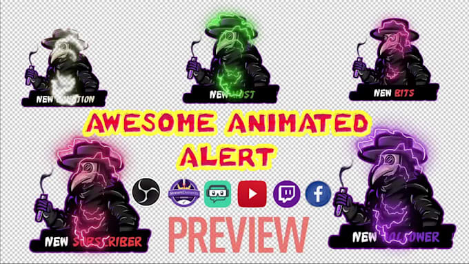 Create awesome animated alert for your stream by Benyaminnn | Fiverr