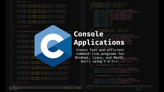 Build console applications using c or cpp by Thinkbytes | Fiverr