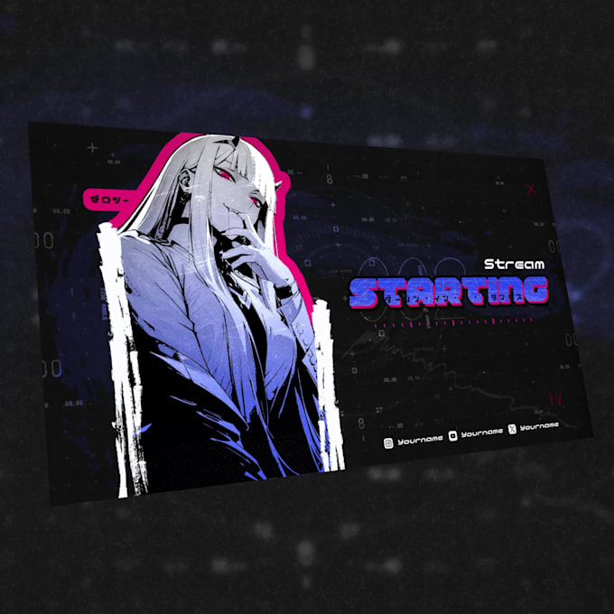 Create a anime tech girl overlay streaming pack by Valerio168 | Fiverr