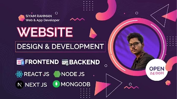Build custom website with html, css, react js, next js, mern stack web developer by Siyamrh | Fiverr