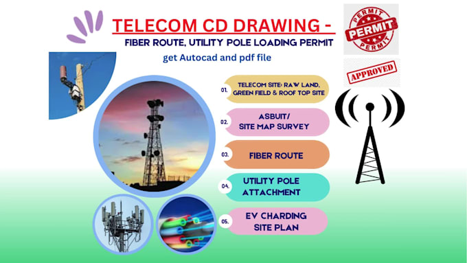 Draw telecom site construction drawing in autocad for permit by ...
