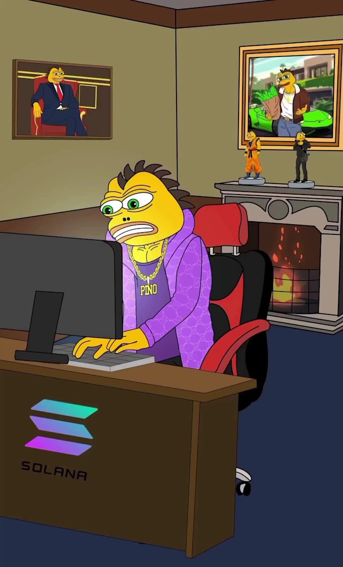 Mach eine meme-animation, solana-video, meme-münz-animation, 2d-meme ...