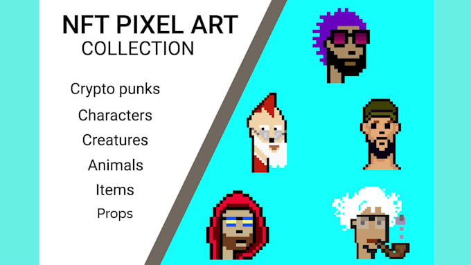 Make nft pixel art collection in crypto punk style by Graphic_24mki | Fiverr