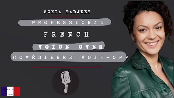 Record a professional female voice over in french by Soniatadjdet | Fiverr