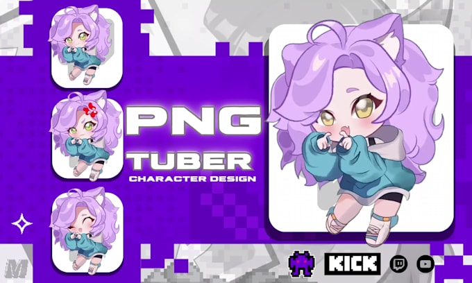 Design a custom pngtuber model in anime style for your streaming by ...