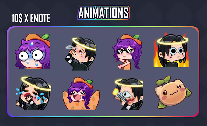 Animate custom emotes for twitch or discord by Animapuku | Fiverr