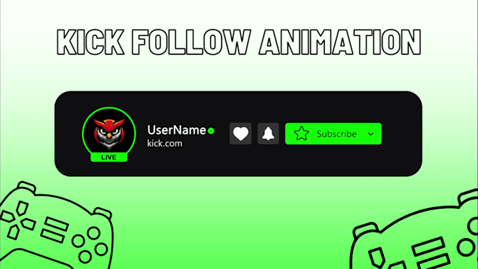 Create animated kick twitch follow button lower third popup element by ...
