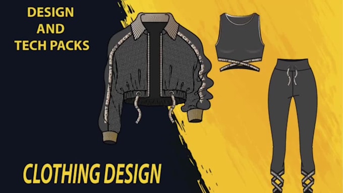 Do clothing design technical flat sketch fashion tech pack by ...