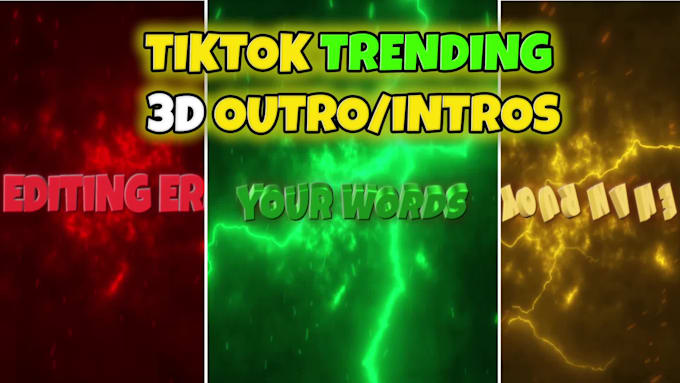 Create 3d outro,intro in trending tiktok style under 24hours by Lucky ...