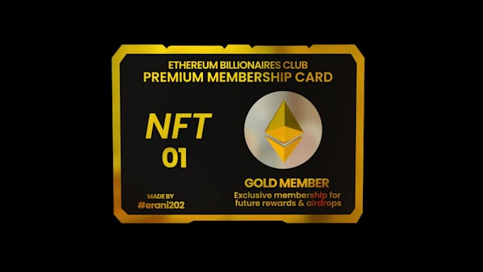 Create 3d crypto nft membership cards by Erani202 | Fiverr