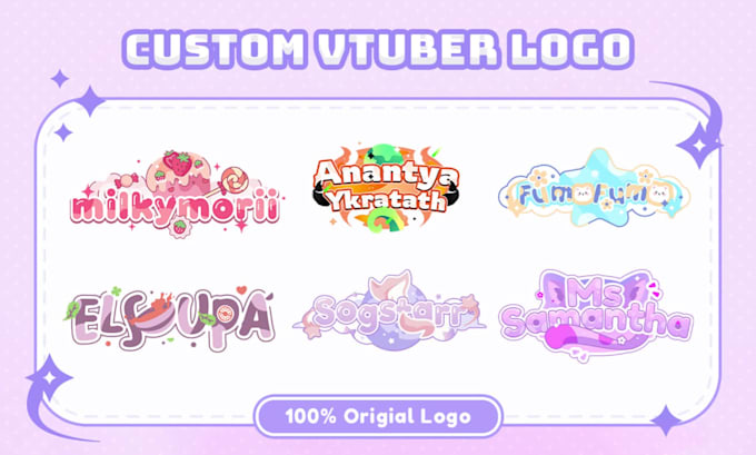 Custom cute kawaii logo designs for your vtuber and streaming needs by ...