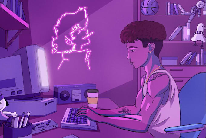 Create beautiful loop lofi animation or gif by Mishovsky1 | Fiverr