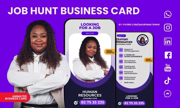 Design job hunt business card by Mauromatsinhe | Fiverr