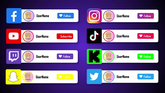 Do twitch kick tiktok youtube facebook threads x follow button popup ...