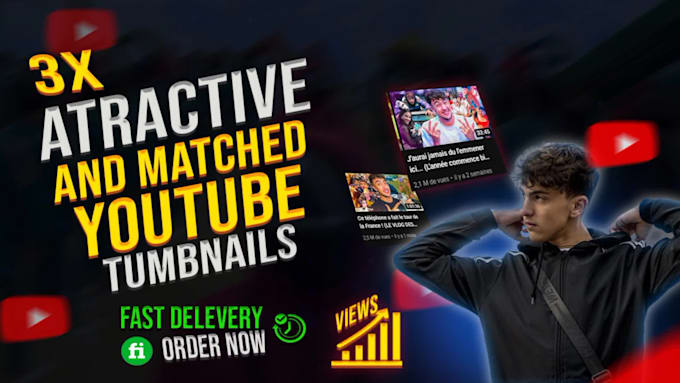 Create three eye catching youtube thumbnails by Itssamyss | Fiverr