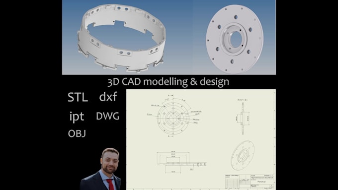 Create 3d cad models in inventor dxf stl ipt step pdf by C_cober | Fiverr
