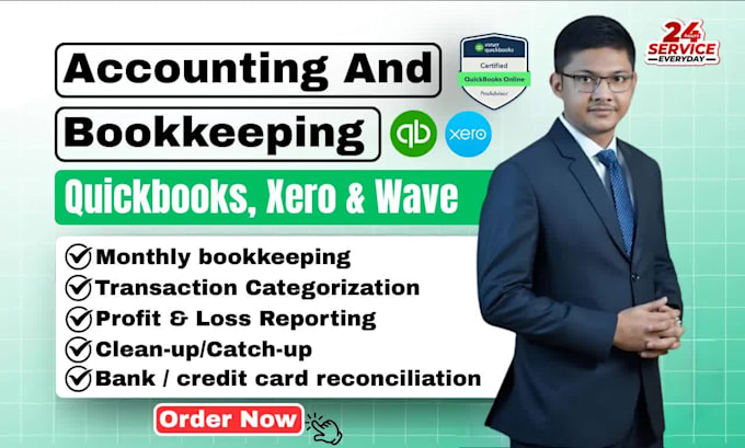 Do accounting and bookkeeping via quickbooks online, xero and wave by ...