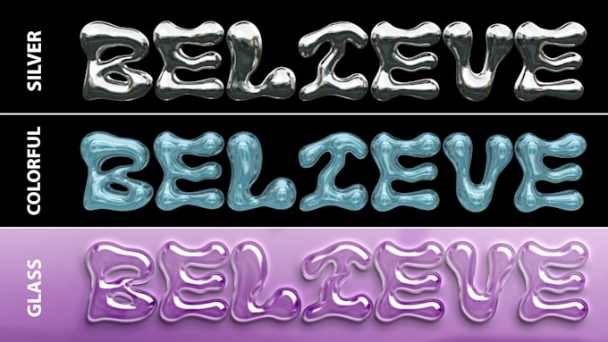 Make 3d chrome effect for your logo or text by Thequalitymaker | Fiverr