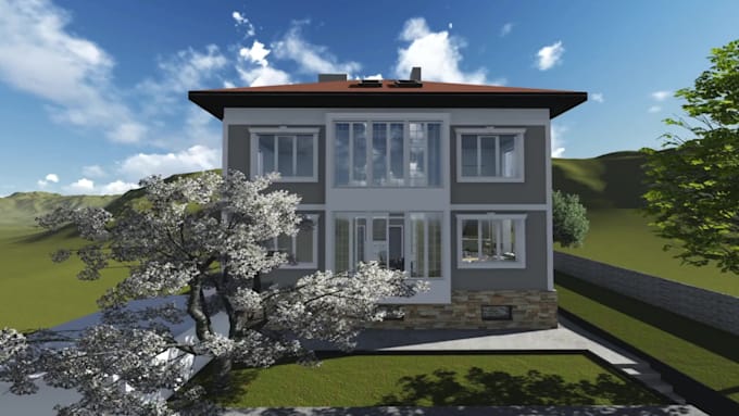 Create architectural drawings, 3d models in revit and render 3d views ...