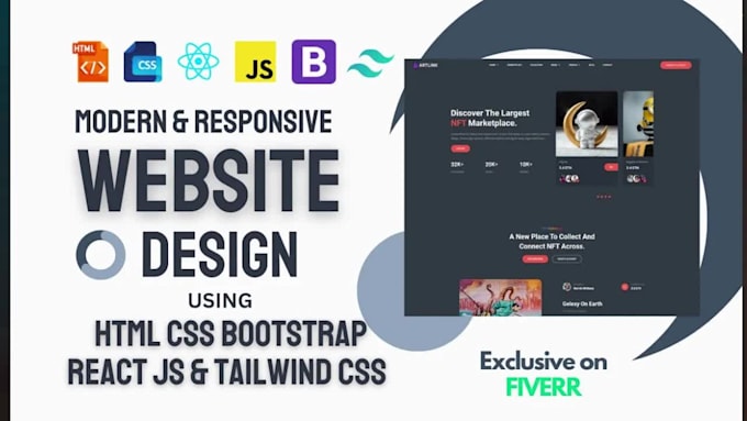 Design modern html landing page with responsive design and animation by Hablueam | Fiverr