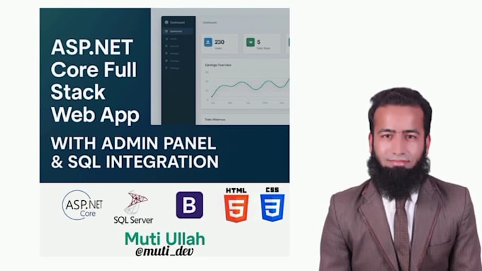 Build aspnet core mvc full stack web app with sql and admin panel by Muti_dev | Fiverr