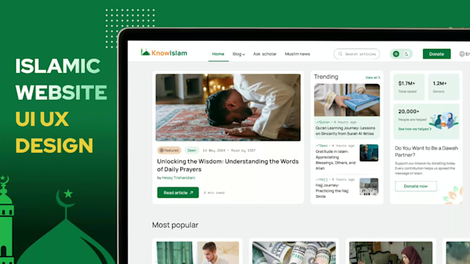 Do modern islamic blog or website ui ux design with figma by Kh ...