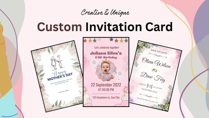 Design custom invitation for wedding, party, event and business by ...
