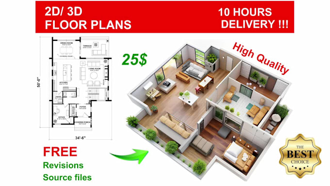 Make 3d floor plan, 3d model and render using sketchup revit, d5, lumion by Nguyenandy_99 | Fiverr