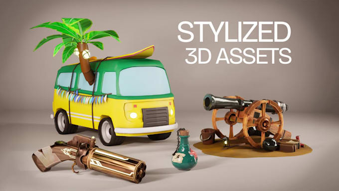 Model stylized game props and environment assets by Anthony_ramay | Fiverr