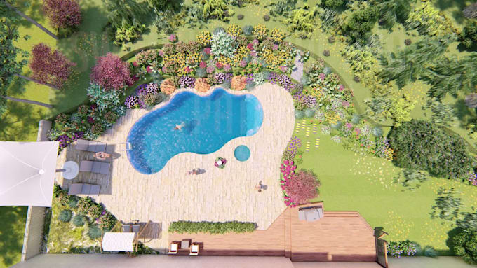 Design your garden, backyard, swimming pool, patio, terrace and render ...