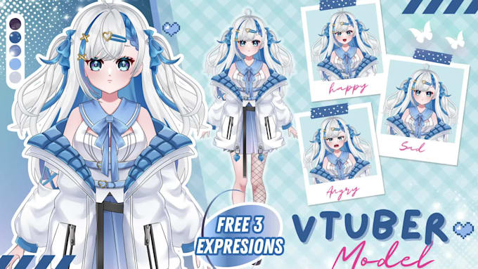 Progetta e rigga un modello vtuber anime live2d professionale