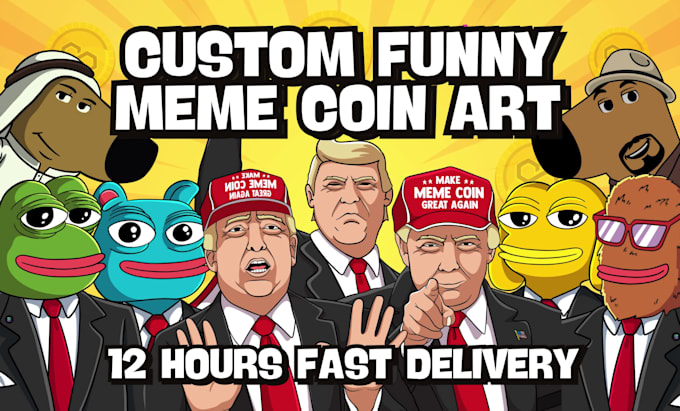 Draw funny custom meme coin art for your website project and social ...