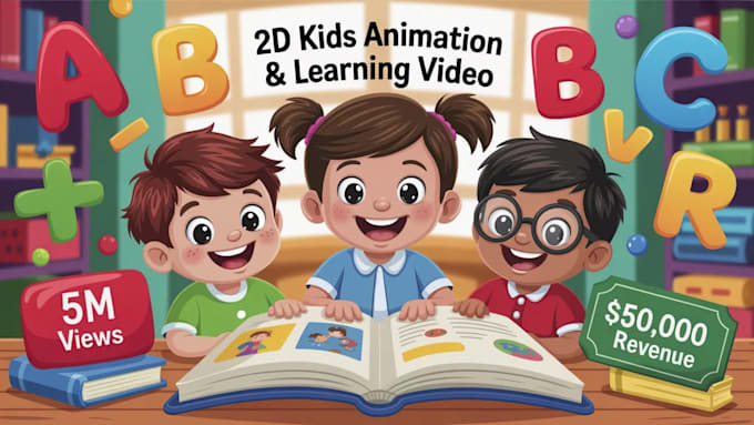 2d animation for kids, kids learning video for channel growth and monetization by Jakub_001 | Fiverr