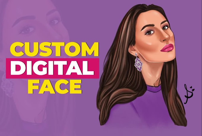 Draw a vector cartoon face and a cartoon portrait for your profile by ...