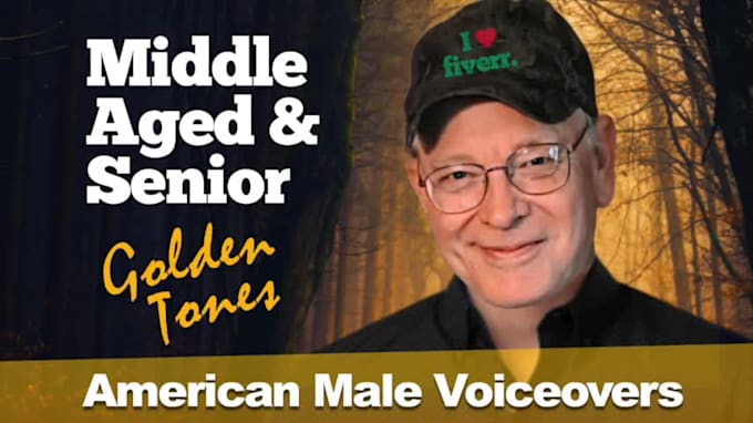 Be your middle aged senior citizen old older deep american male voice ...