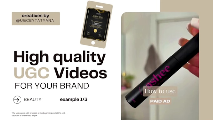 Make an unique, beauty ugc video for your brand by Taty_ana12 | Fiverr
