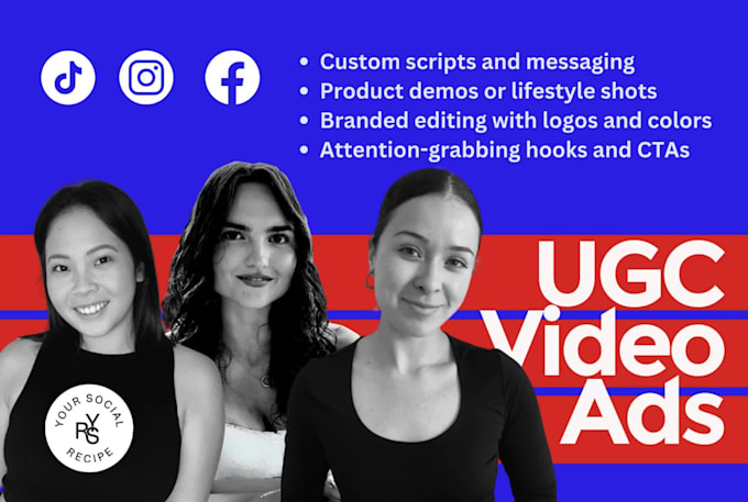 Create ugc ads for your brand by Socialrecipe | Fiverr