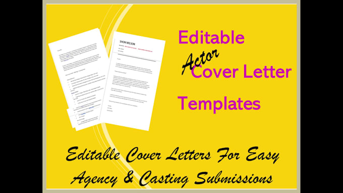 Actor cover letters for agent and casting submissions by Realshonwilson ...