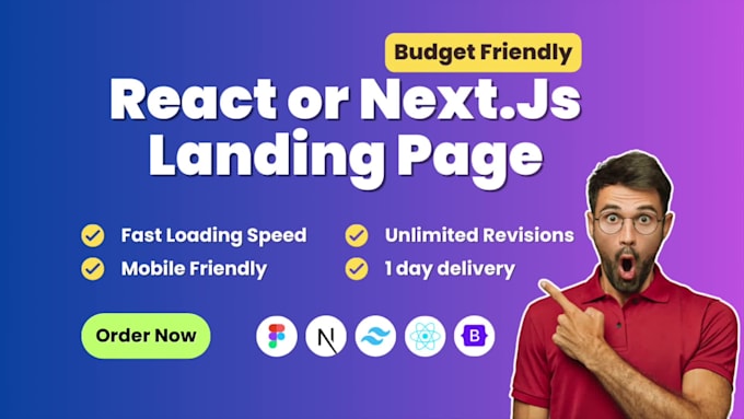 Build fast loading react, next js, tailwind css landing page by Wahid_eng | Fiverr