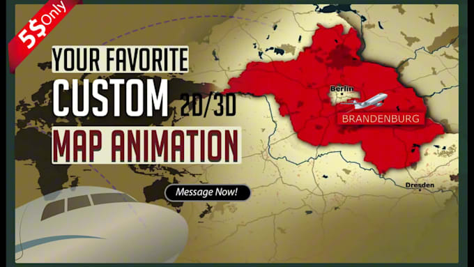 Design custom 2d, 3d map animation for your videos by Sallu_bhutta | Fiverr