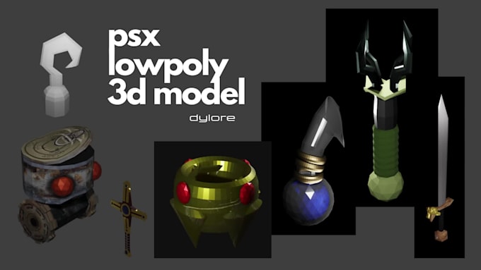 Create a weird low poly retro psx 3d model video game asset by Dylore ...