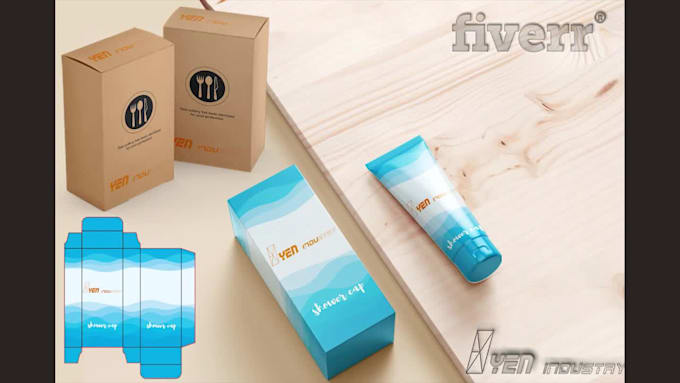 Design your box, bag, tube, shape dieline by Yensith | Fiverr