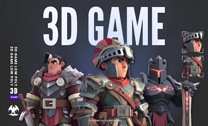 Design 3d modeling character cartoon low poly for game, animation, and ...