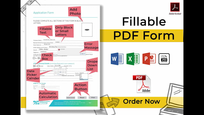 Design dynamic fillable pdf form by adobe acrobat by Sadi_hossain | Fiverr